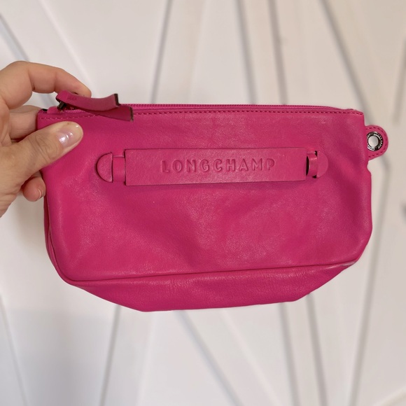 Longchamp | Bags | Longchamp 3d Leather Clutch Hot Pink Small | Poshmark